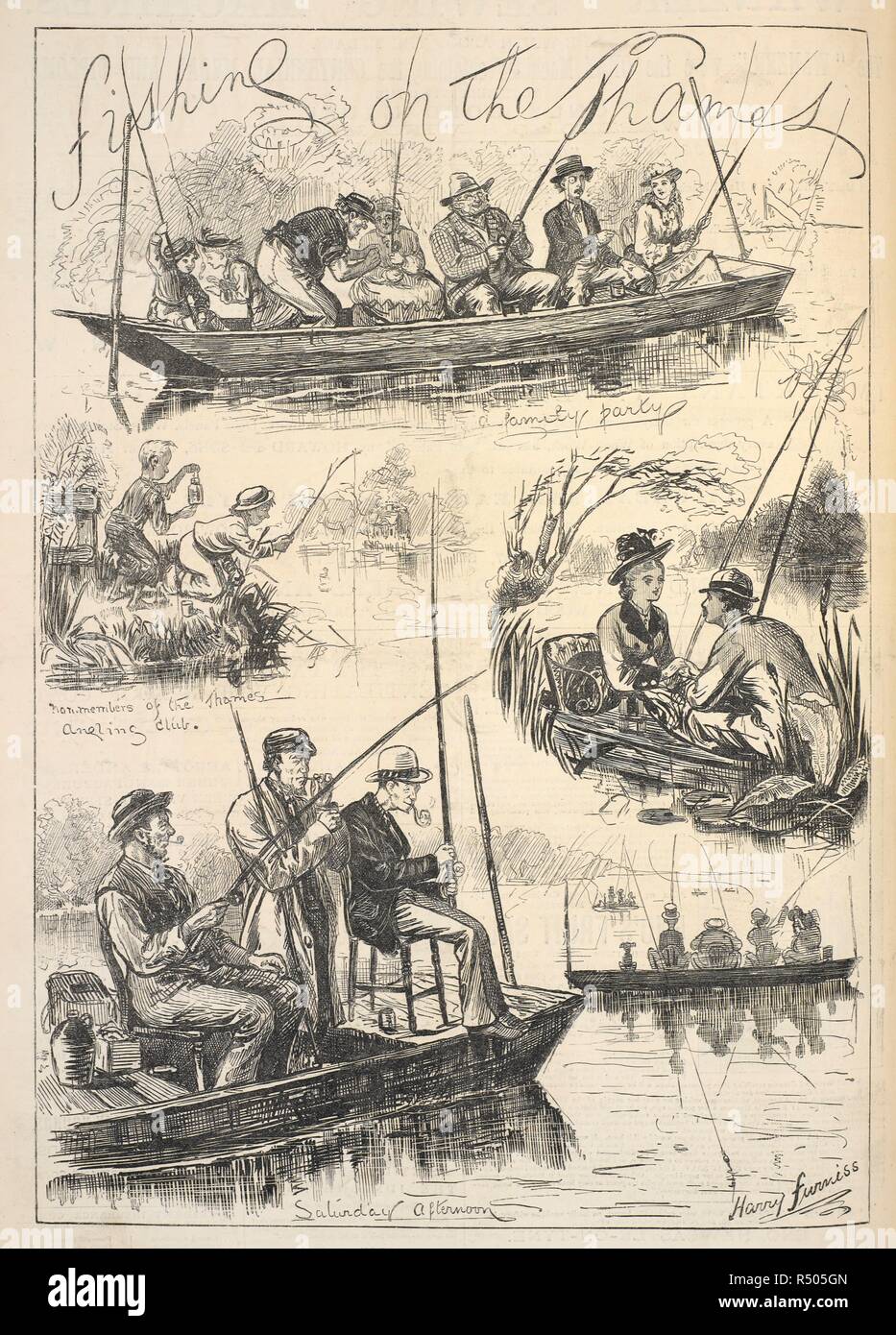 'Fishing on the Thames'. . Illustrated Sporting and Dramatic News. 28 ...