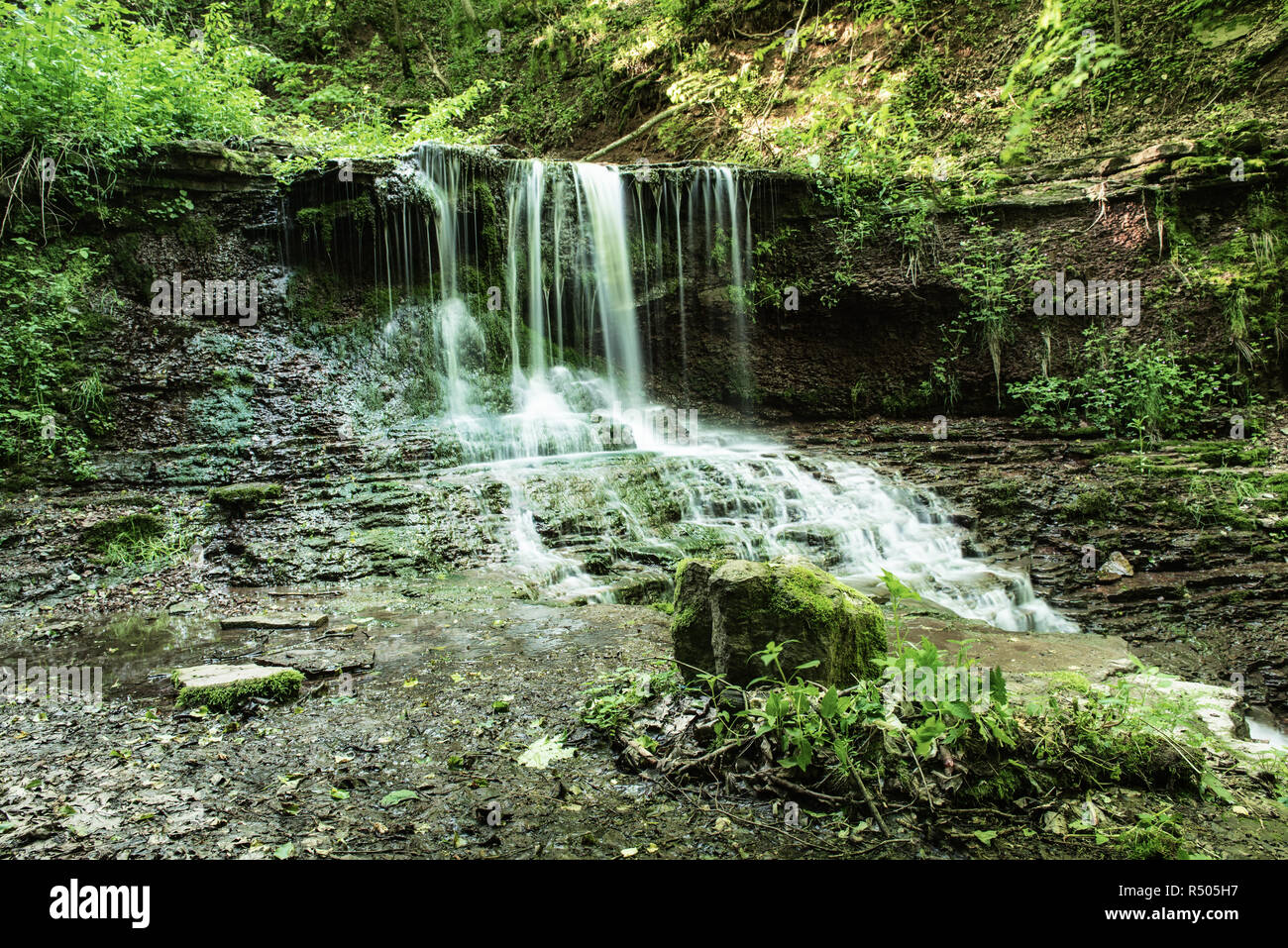 High mountain waterfall Stock Photo - Alamy