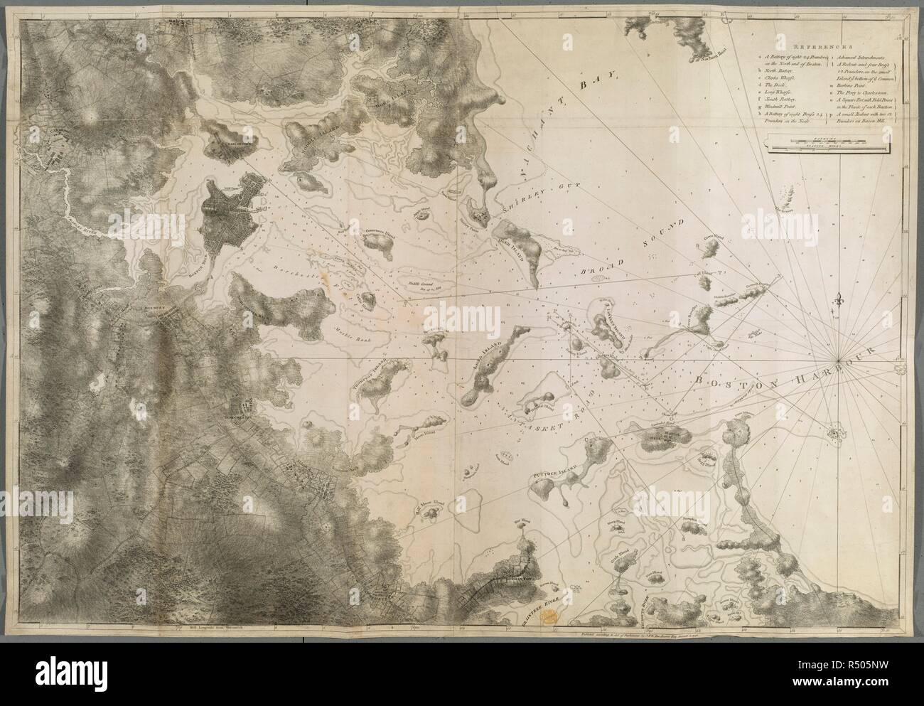 A chart of Boston Harbour. A chart of the harbour of Boston. [London ...