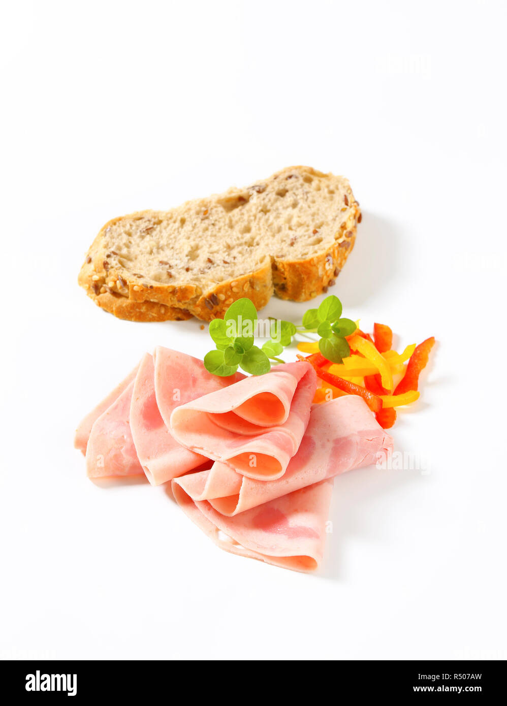 Ham and wholegrain bread Stock Photo - Alamy
