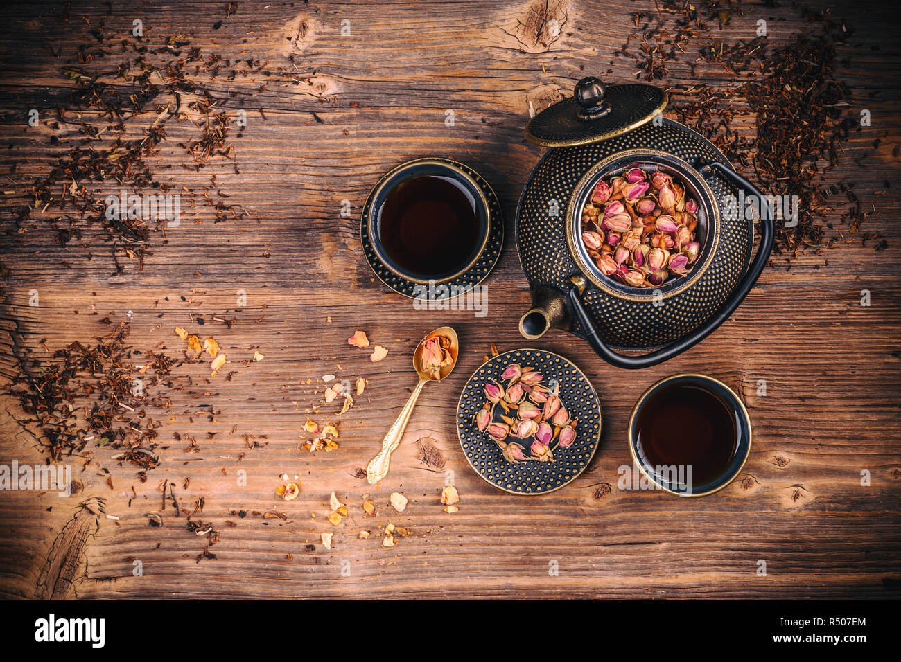 Iron asian style teapo Stock Photo - Alamy