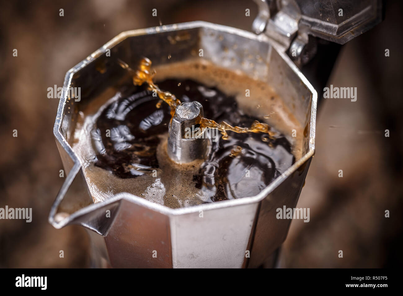 Italian traditional coffee maker Stock Photo - Alamy