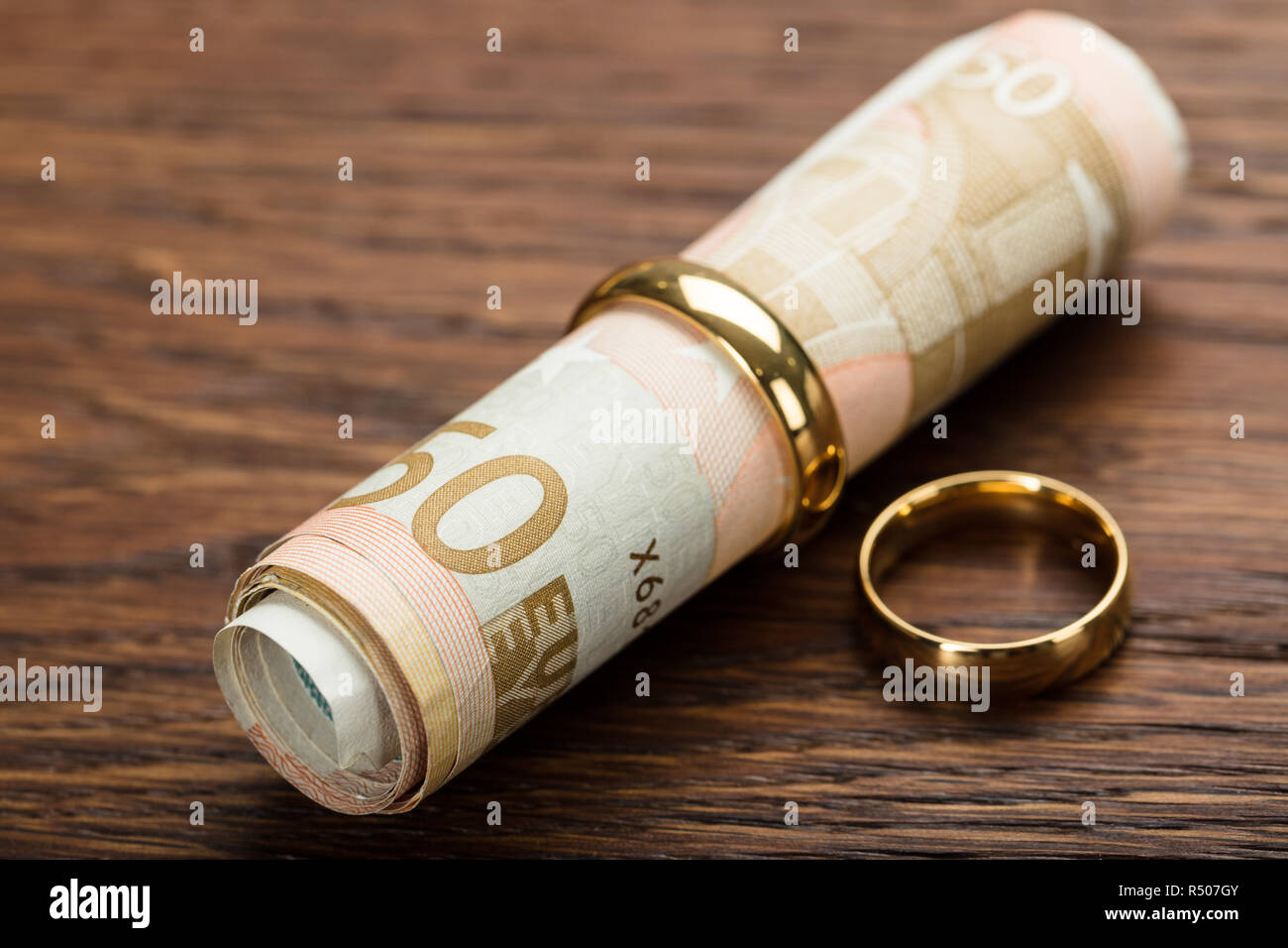 Closeup rolled up euro hi-res stock photography and images - Alamy