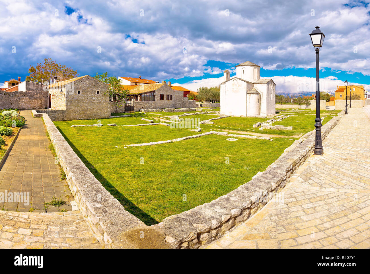 Town of Nin historic landmarks panoramic view Stock Photo - Alamy