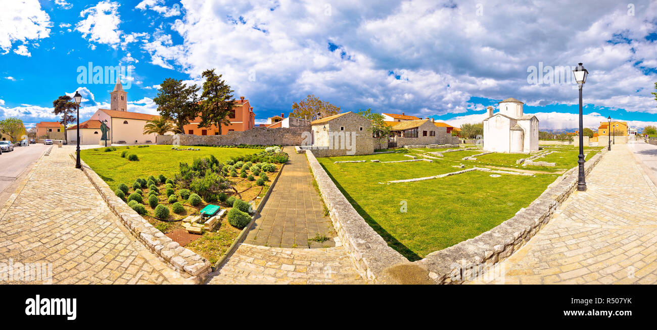 Town of Nin historic landmarks panoramic view Stock Photo - Alamy