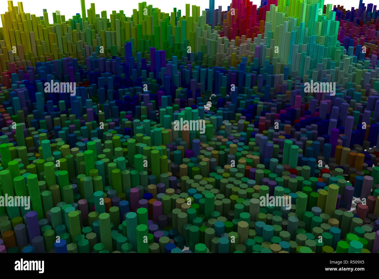 Colorful 3D rendering. Shape composition, block, geometric structure ...