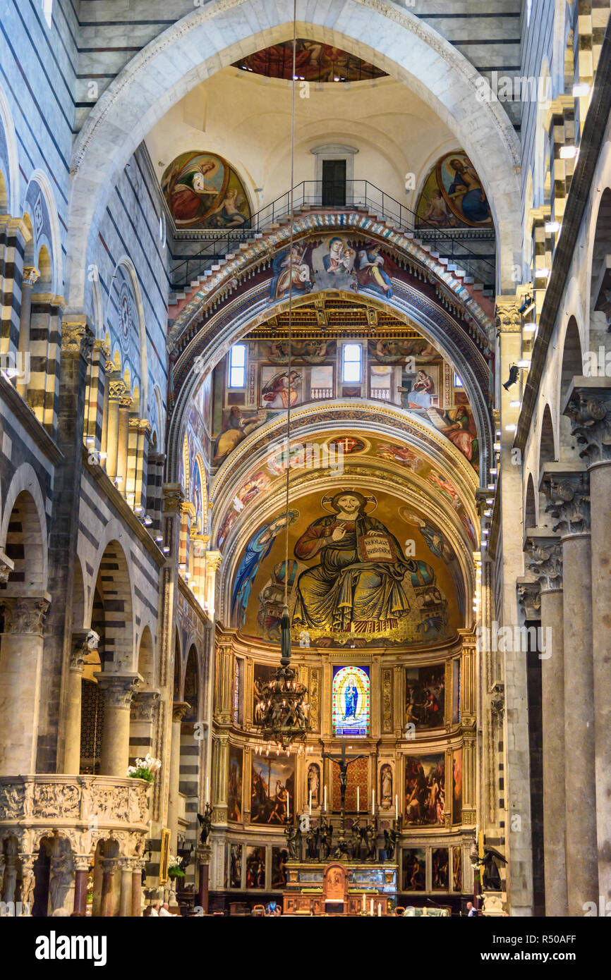 Pisa, Italy - September 23, 2018: Interior of Pisa Cathedral or Duomo ...