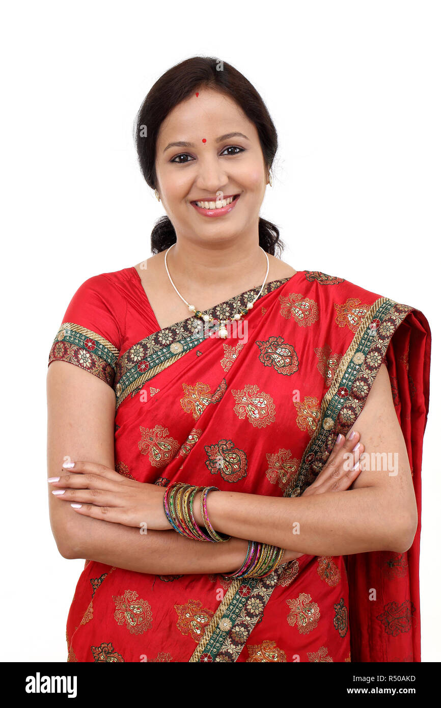 Young traditional Indian woman with arms crossed Stock Photo - Alamy