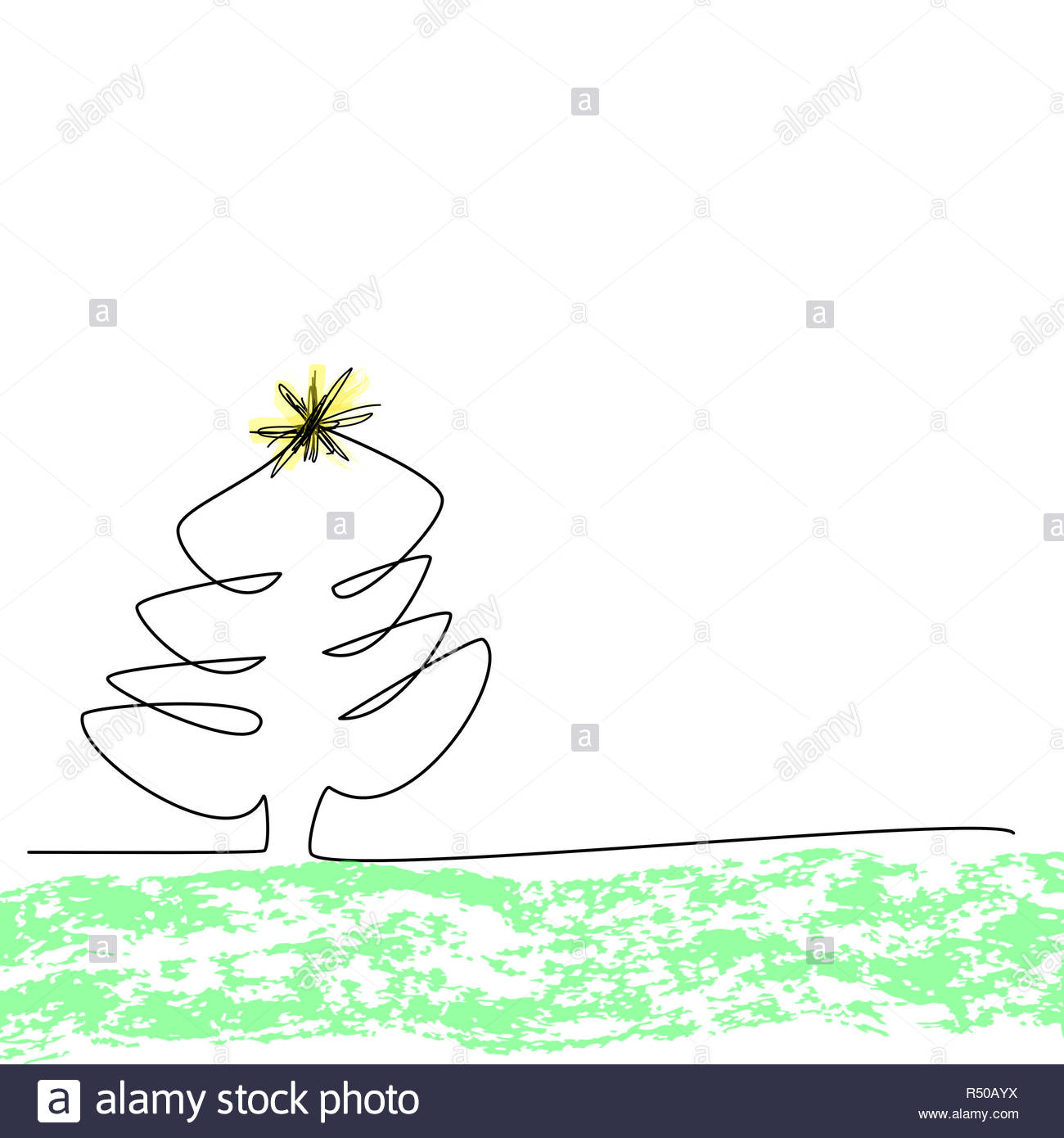 Christmas Tree Line Drawing High Resolution Stock Photography and ...