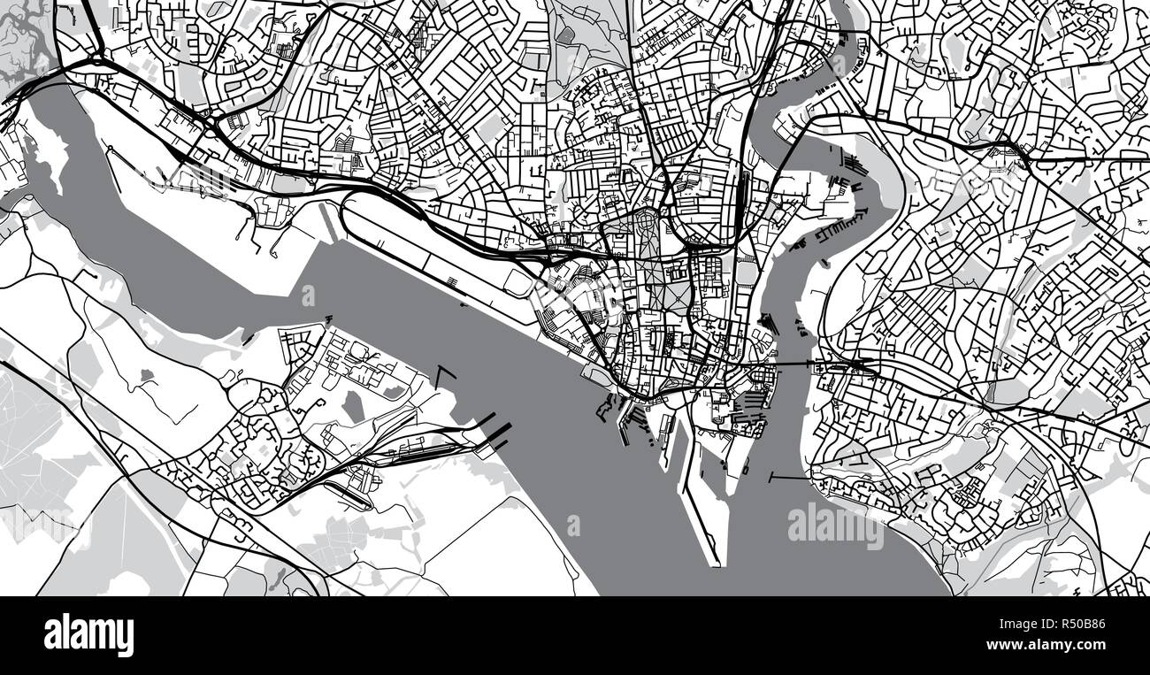 Urban vector city map of Southampton, England Stock Vector Image & Art ...