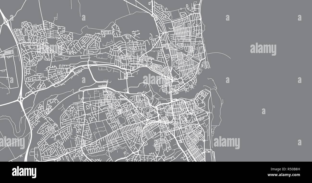 Urban vector city map of Sunderland, England Stock Vector Image & Art ...