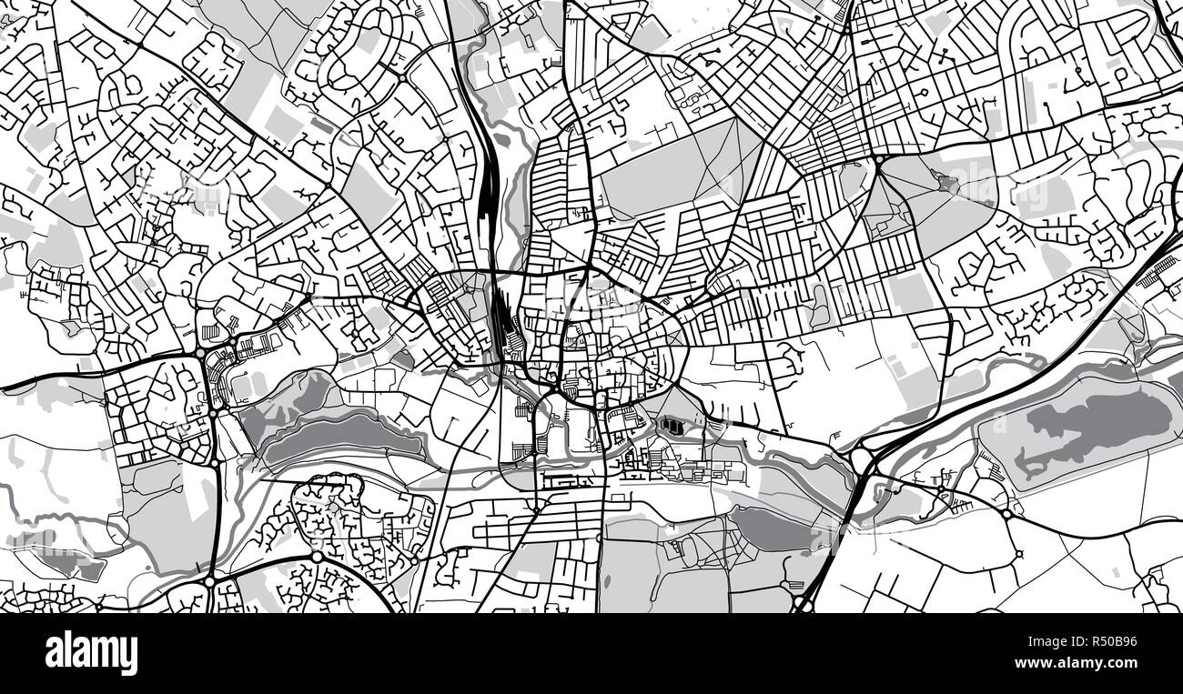 Urban vector city map of Northampton, England Stock Vector Image & Art ...