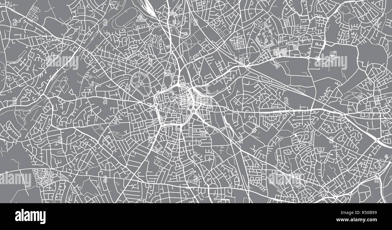 Urban vector city map of Wolverhampton, England Stock Vector Image ...