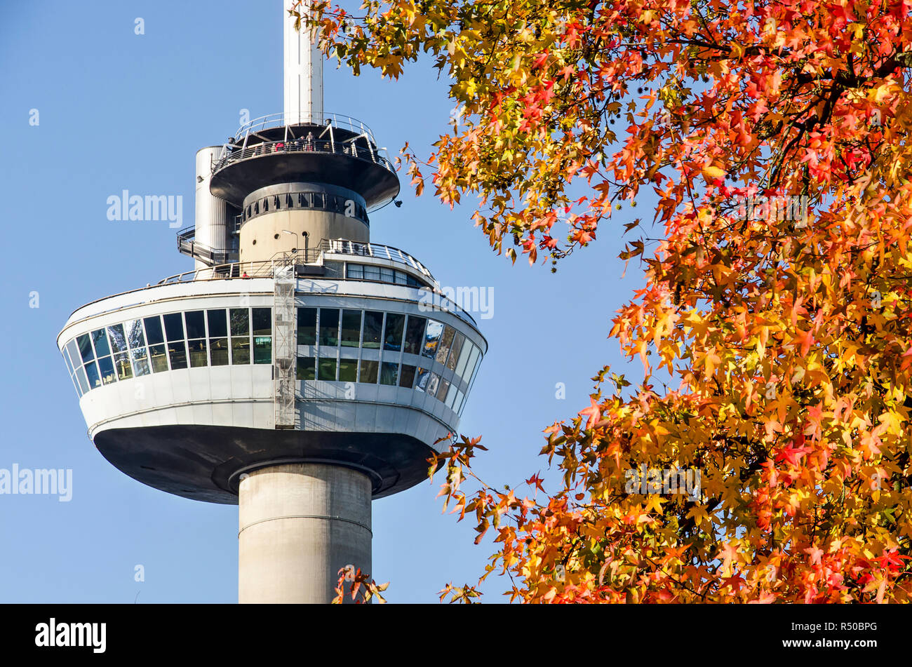Rotterdam, The Netherlands, November 8, 2018: the Euromast observation ...