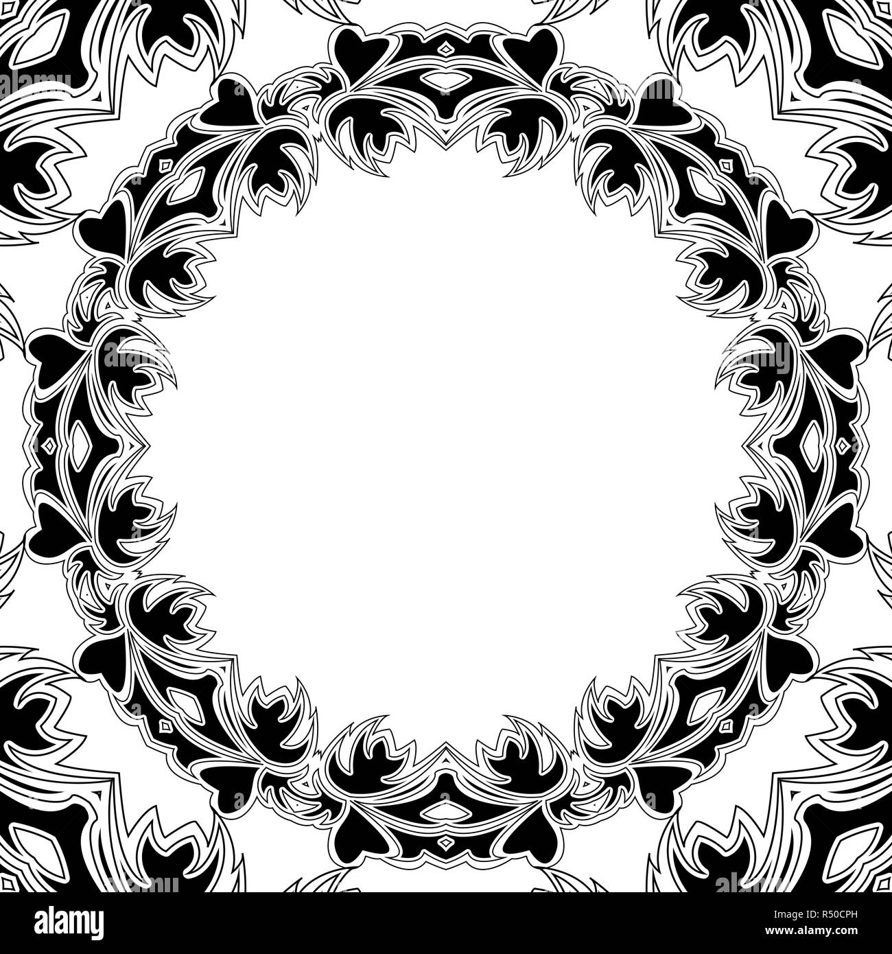 Black and white mandala ornament. Classic Patterns in Damask Style ...