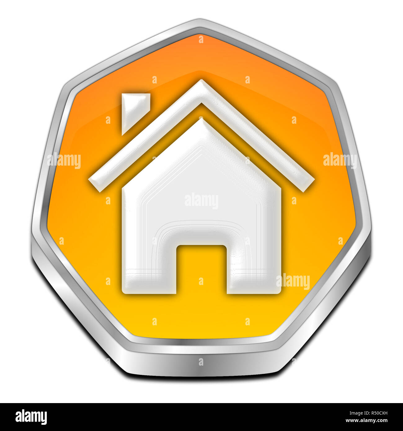 orange Home Button - 3D illustration Stock Photo - Alamy