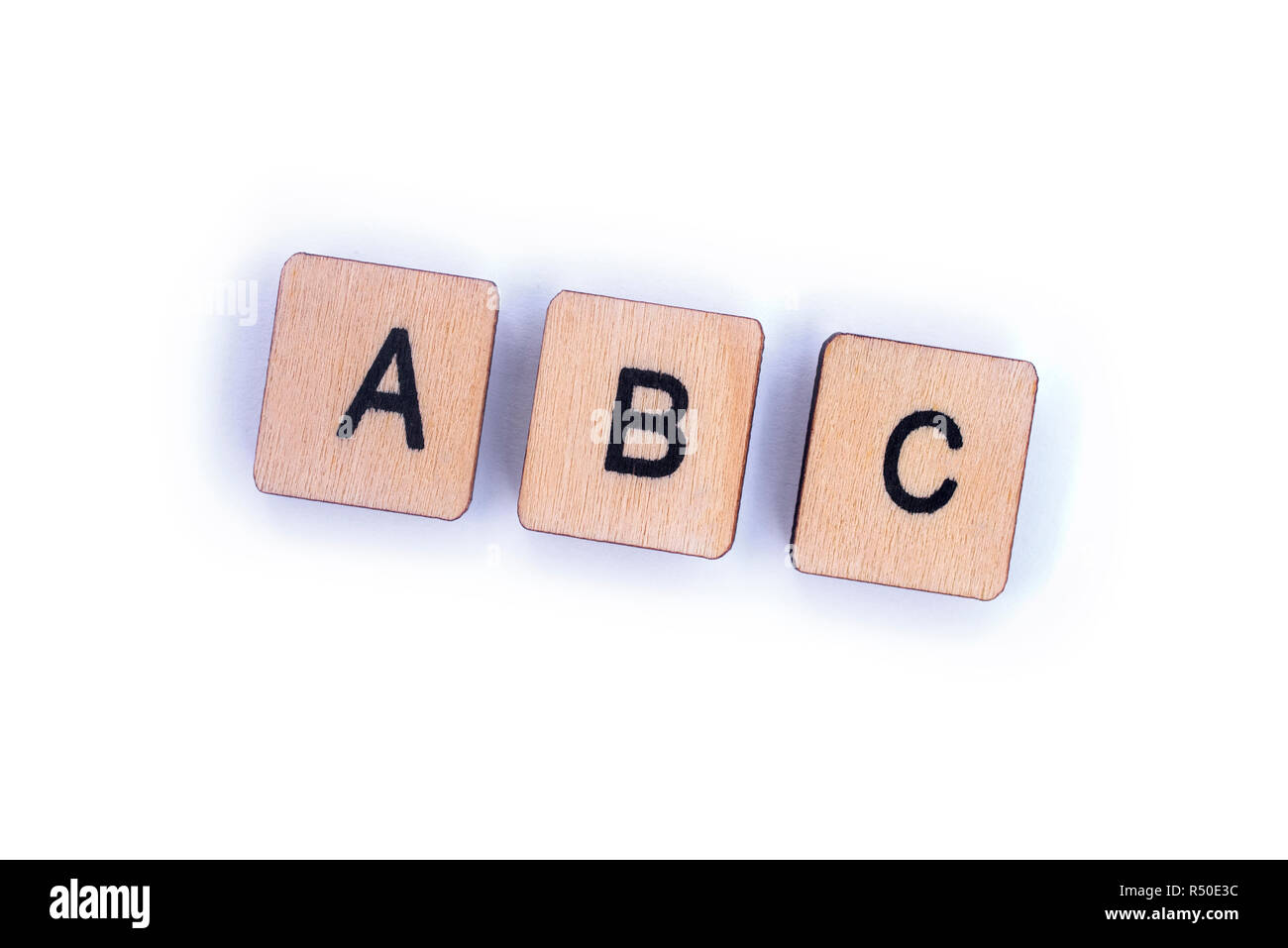 Wooden letter tiles spelling word Cut Out Stock Images & Pictures - Alamy