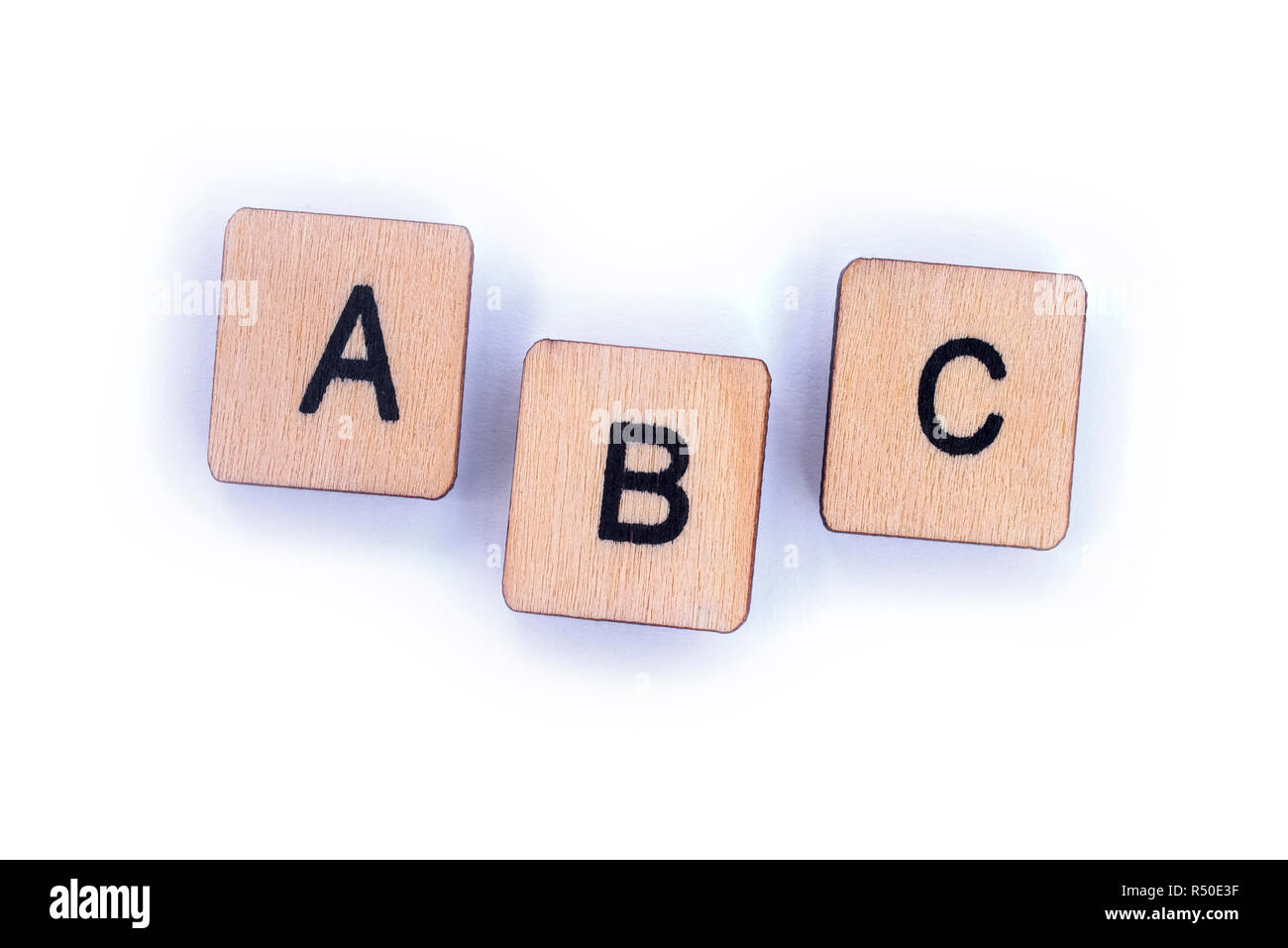 Wooden letter tiles spelling word Cut Out Stock Images & Pictures - Alamy