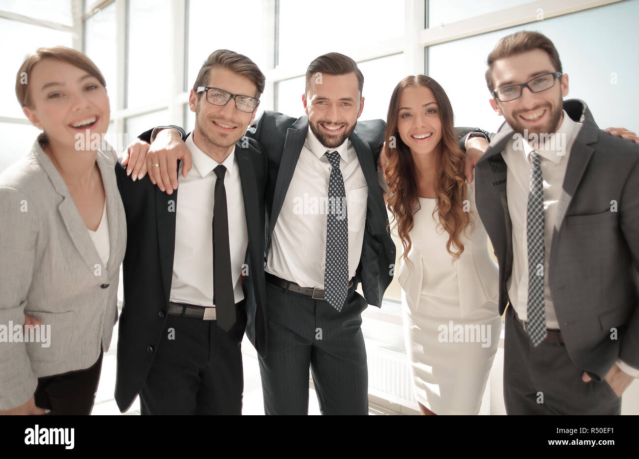 close up.portrait of a friendly business team Stock Photo - Alamy