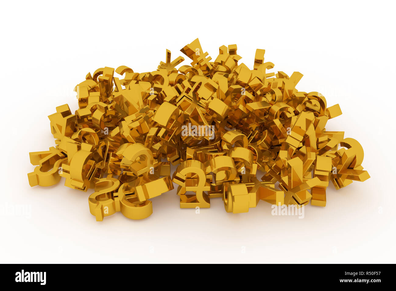 CGI typography, bunch of currency sign represent money or profit, for ...