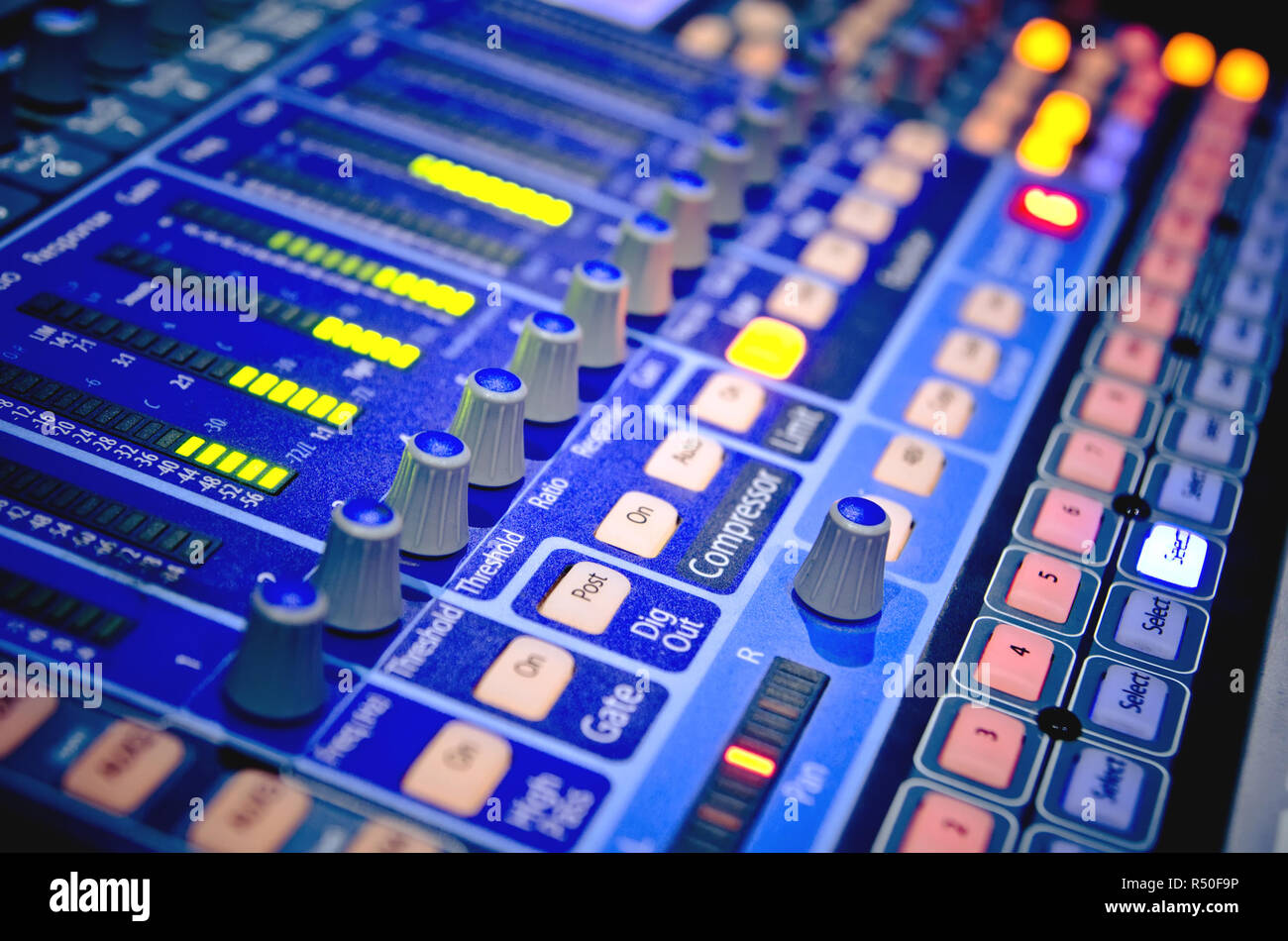 sound music mixer control panel Stock Photo - Alamy