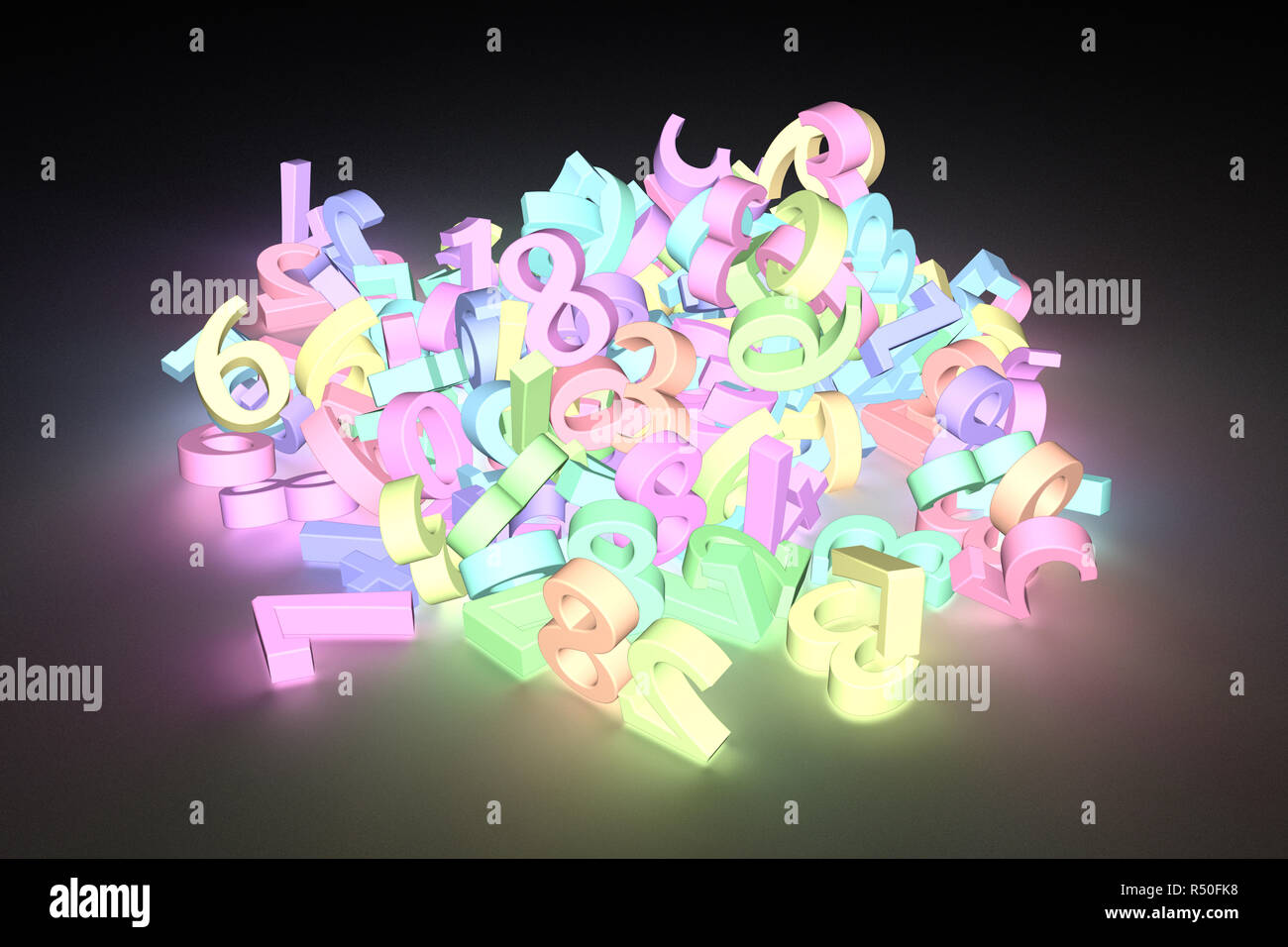 Abstract 123 number character CGI typography. for web page, graphic ...