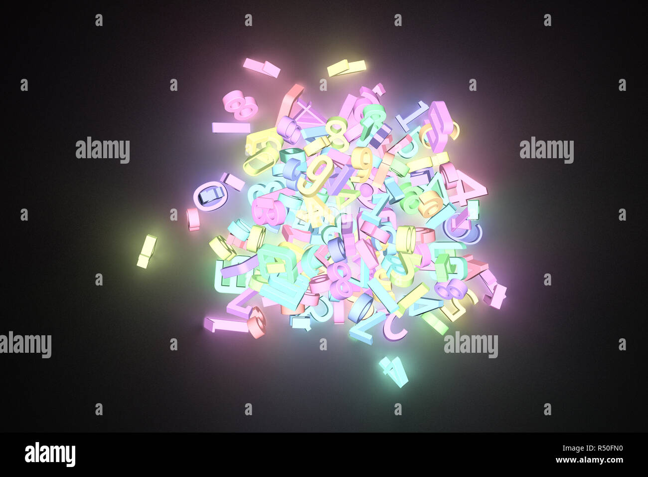 Colorful 3D rendering. Character 123 number, illustrations of CGI ...