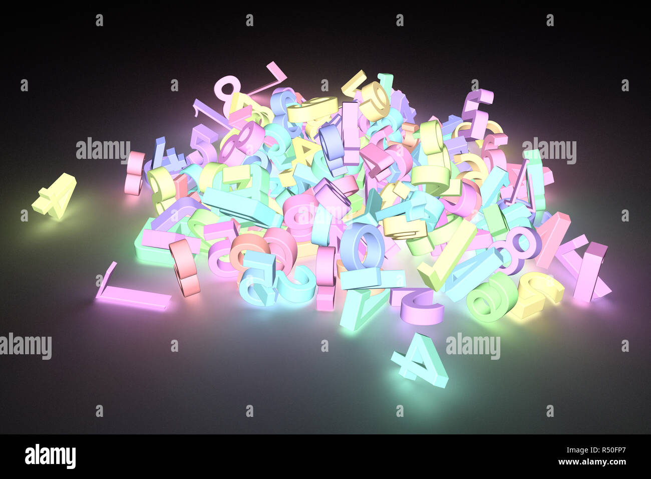 Abstract 123 number character CGI typography. for web page, graphic ...