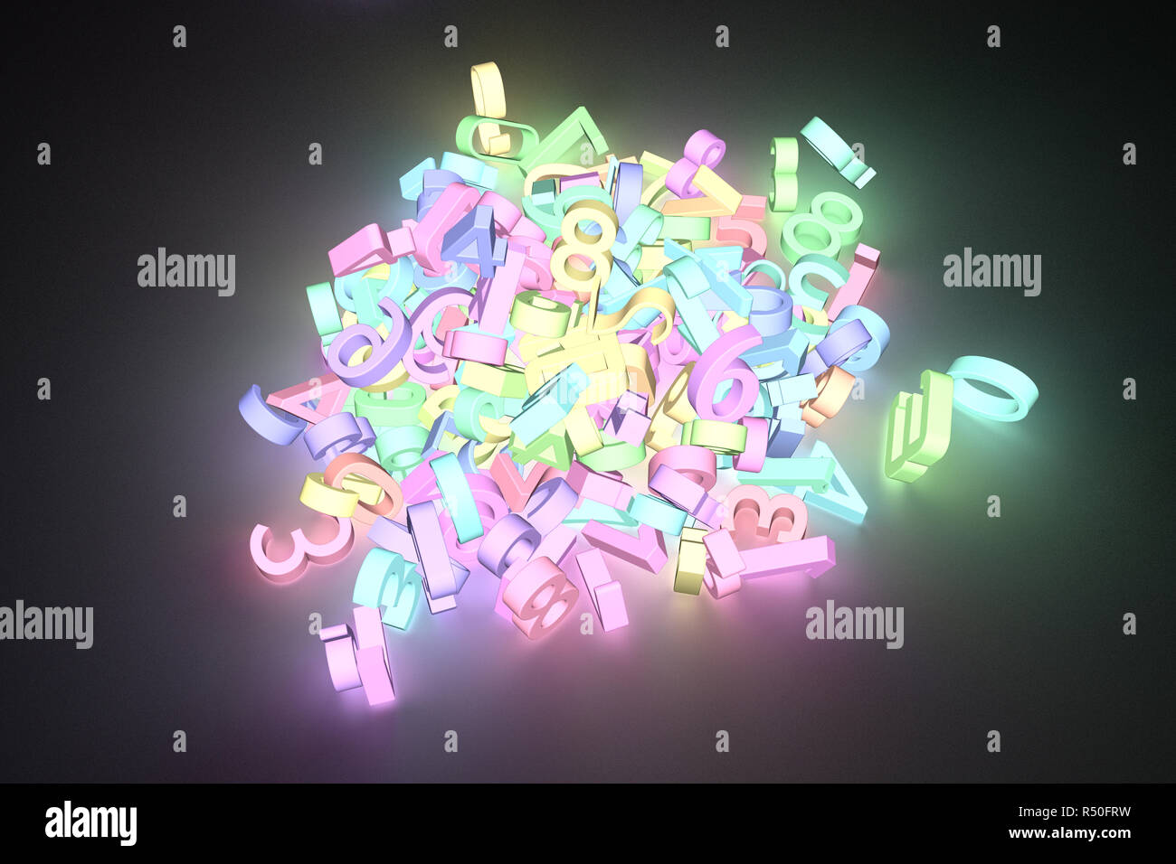 CGI typography, 123 number, character. Decorative, illustrations. For ...