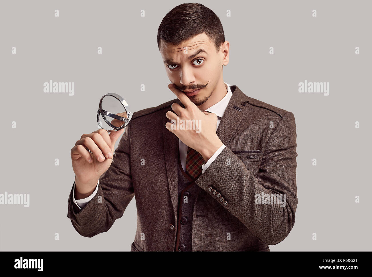 Portrait of handsome young confident arabic businessman with fancy ...