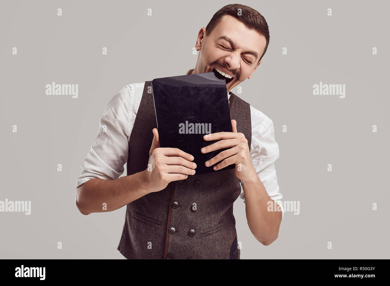 Portrait of handsome young confident arabic businessman with fancy ...