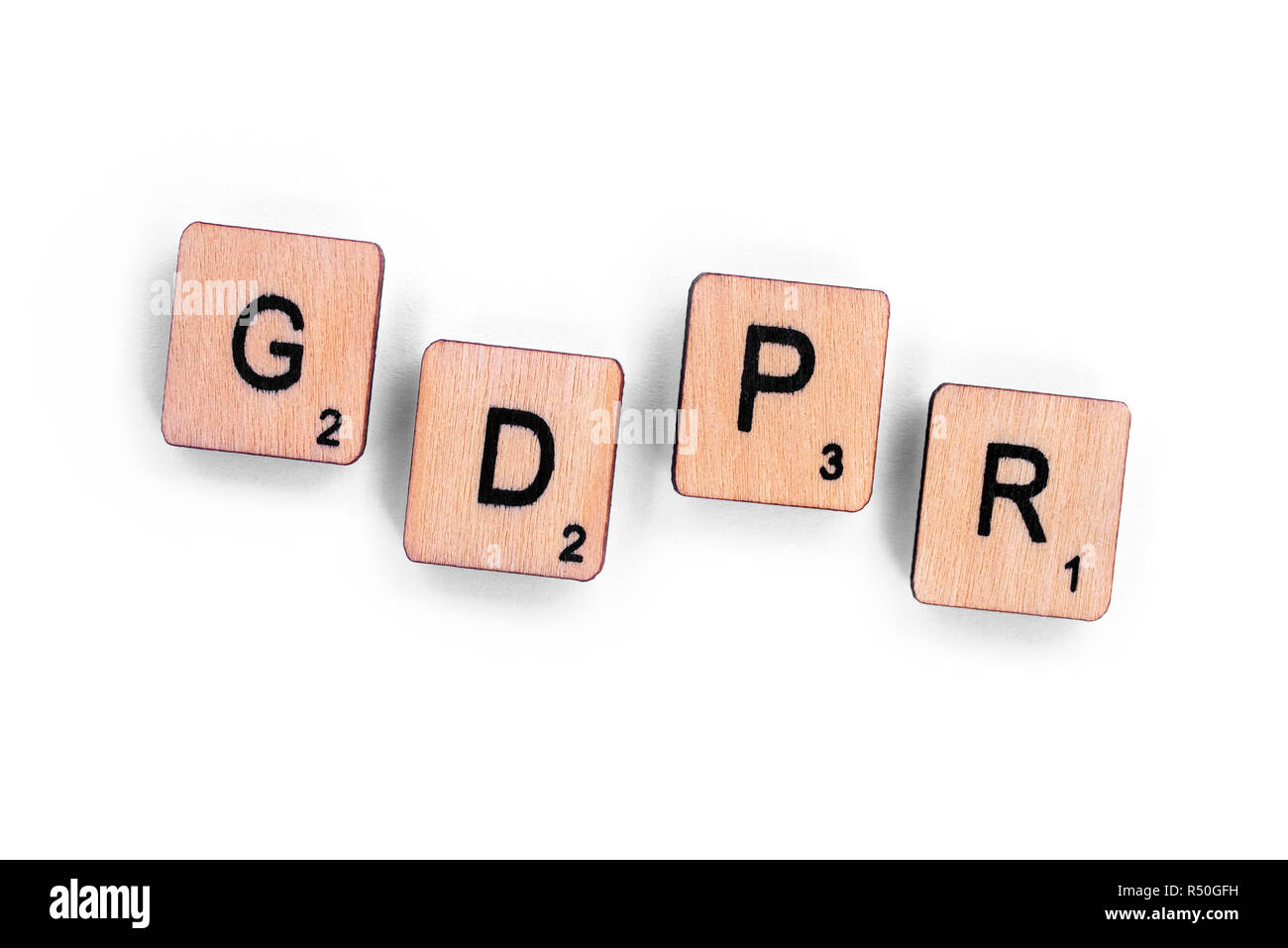 London, UK - July 8th 2018: The abbreviation GDPR - General Data ...