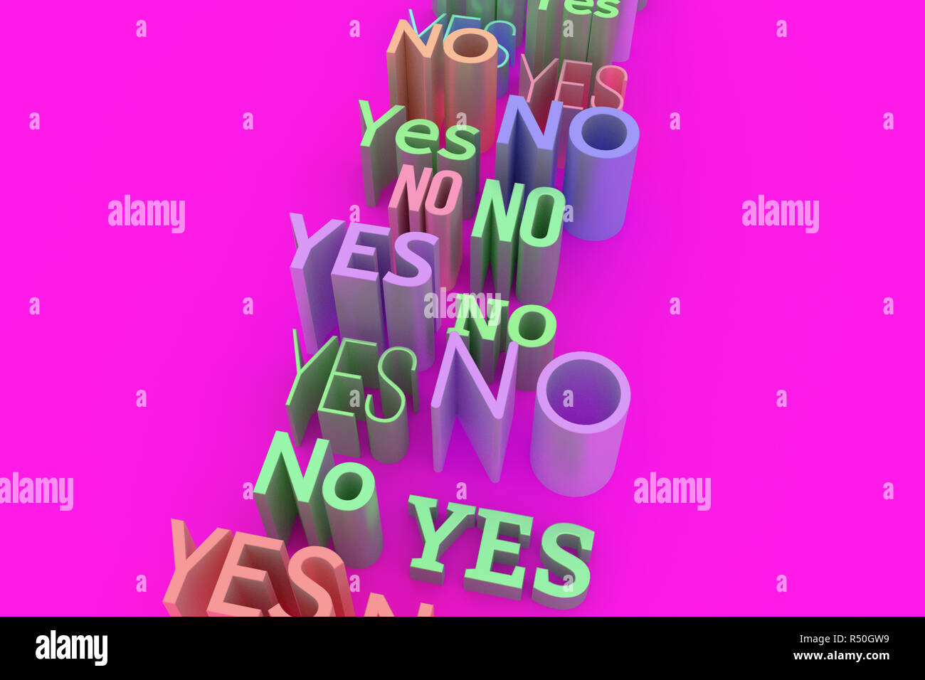 Background abstract, character yes or no CGI typography, for design ...