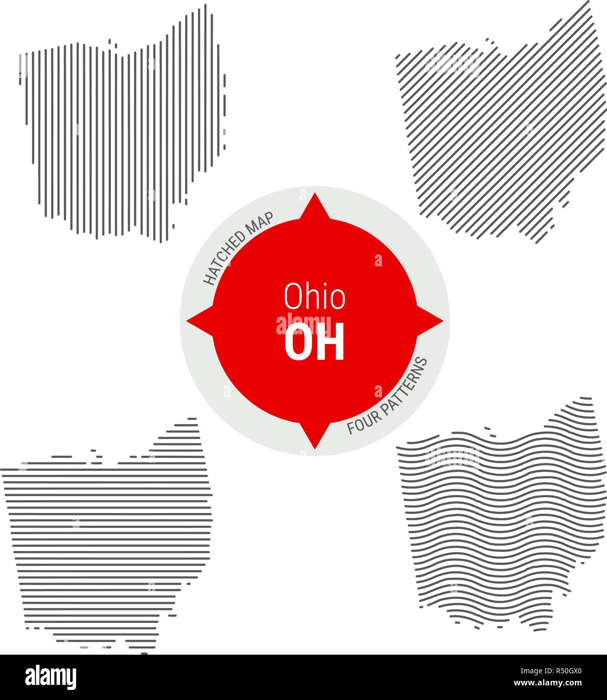 Political map of ohio Cut Out Stock Images & Pictures - Alamy
