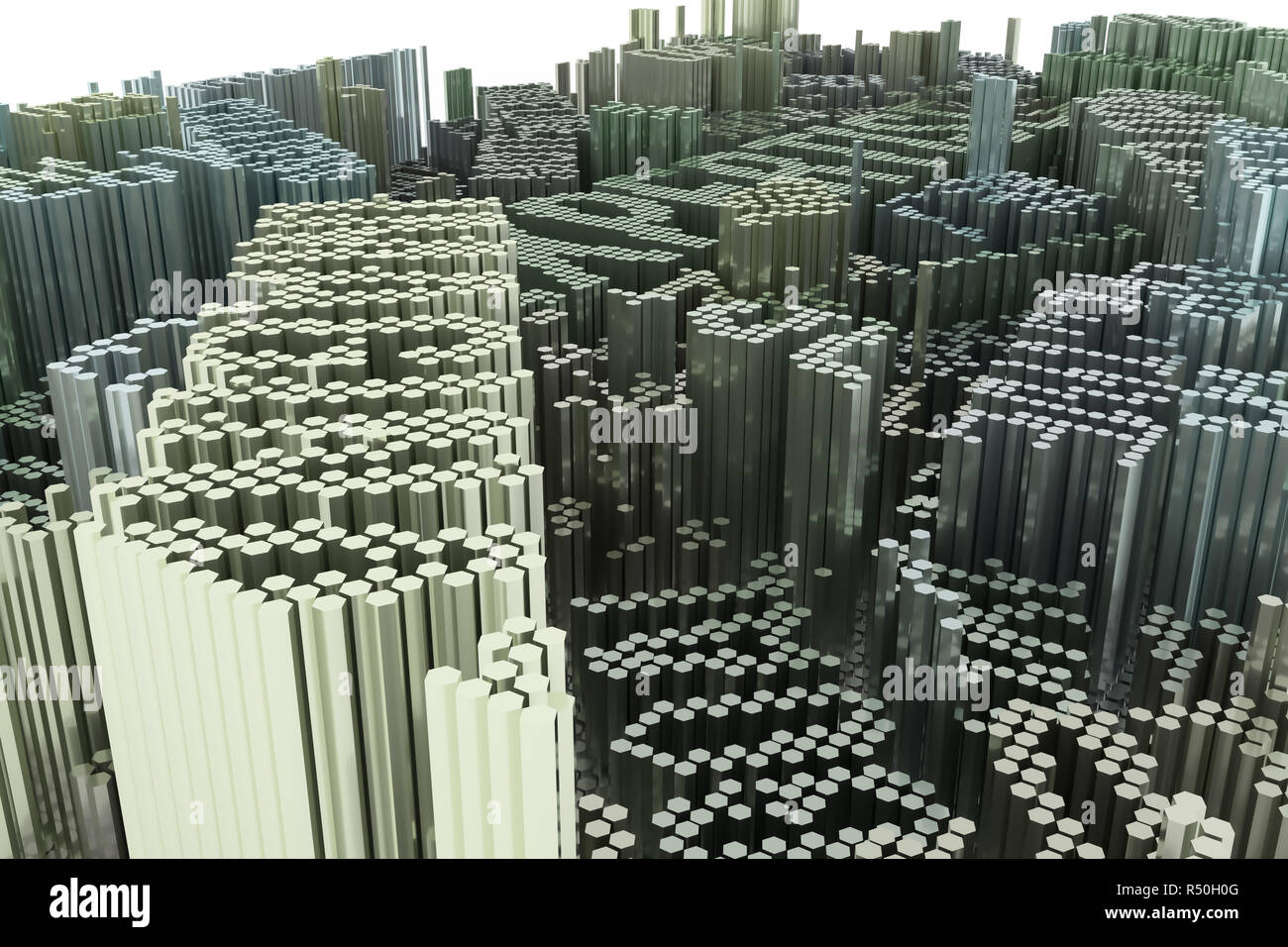 Colorful 3D rendering. Shape composition, block, geometric structure ...