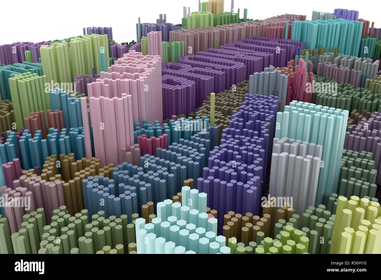 Colorful 3D rendering. Shape composition, block, geometric structure ...