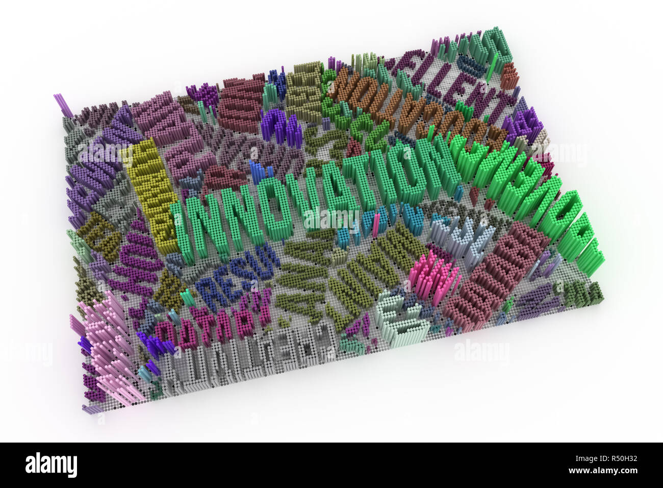 Colorful 3D rendering. Shape composition, block, geometric structure ...