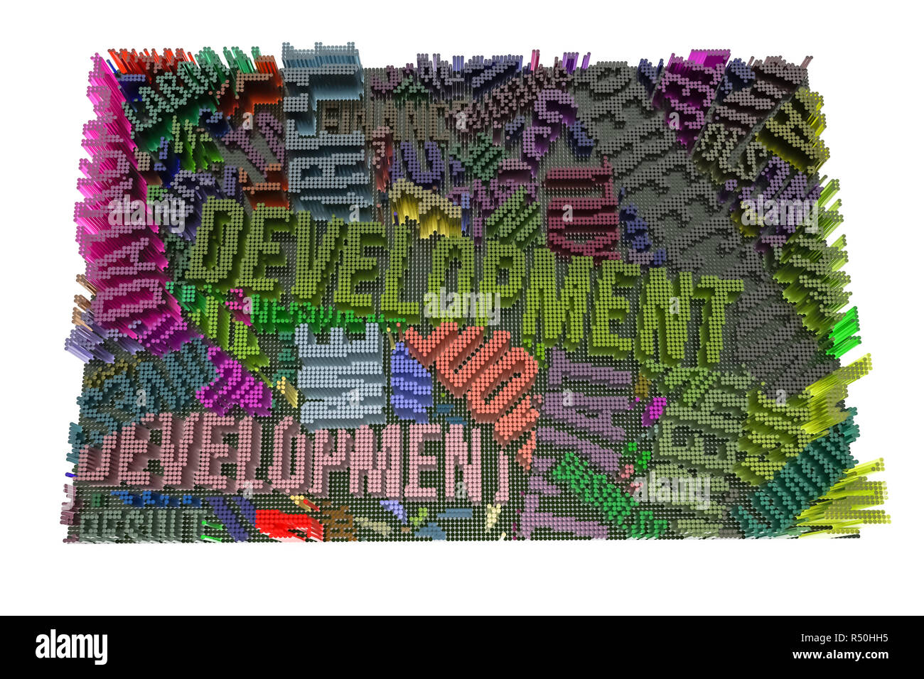 Colorful 3D rendering. Geometric structure block, illustrations of ...