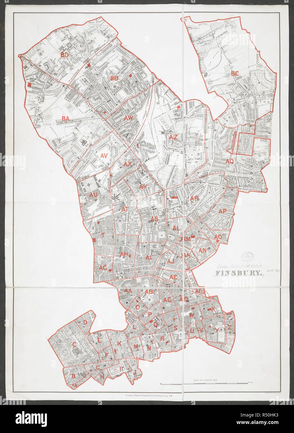 A map of Finsbury, London. [Map of the School Board District of ...