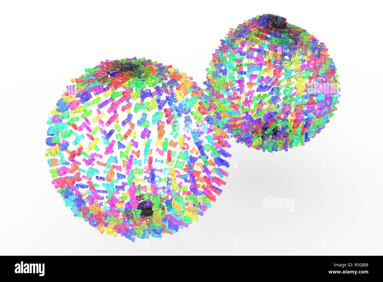 Colorful transparent plastic or glass 3D rendering. Background abstract ...