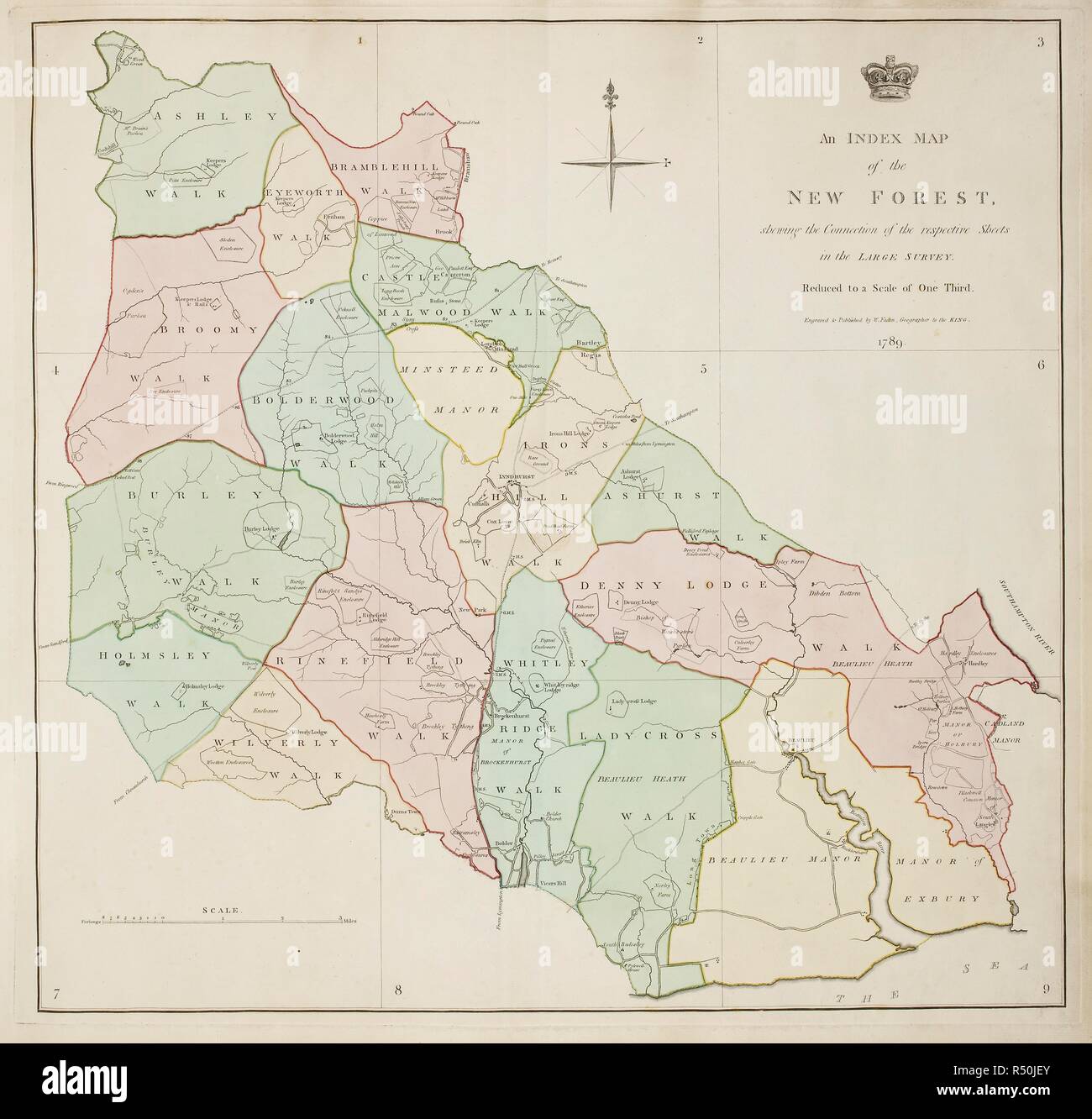 Index Map of a survey of the New Forest region in Southampton county in ...