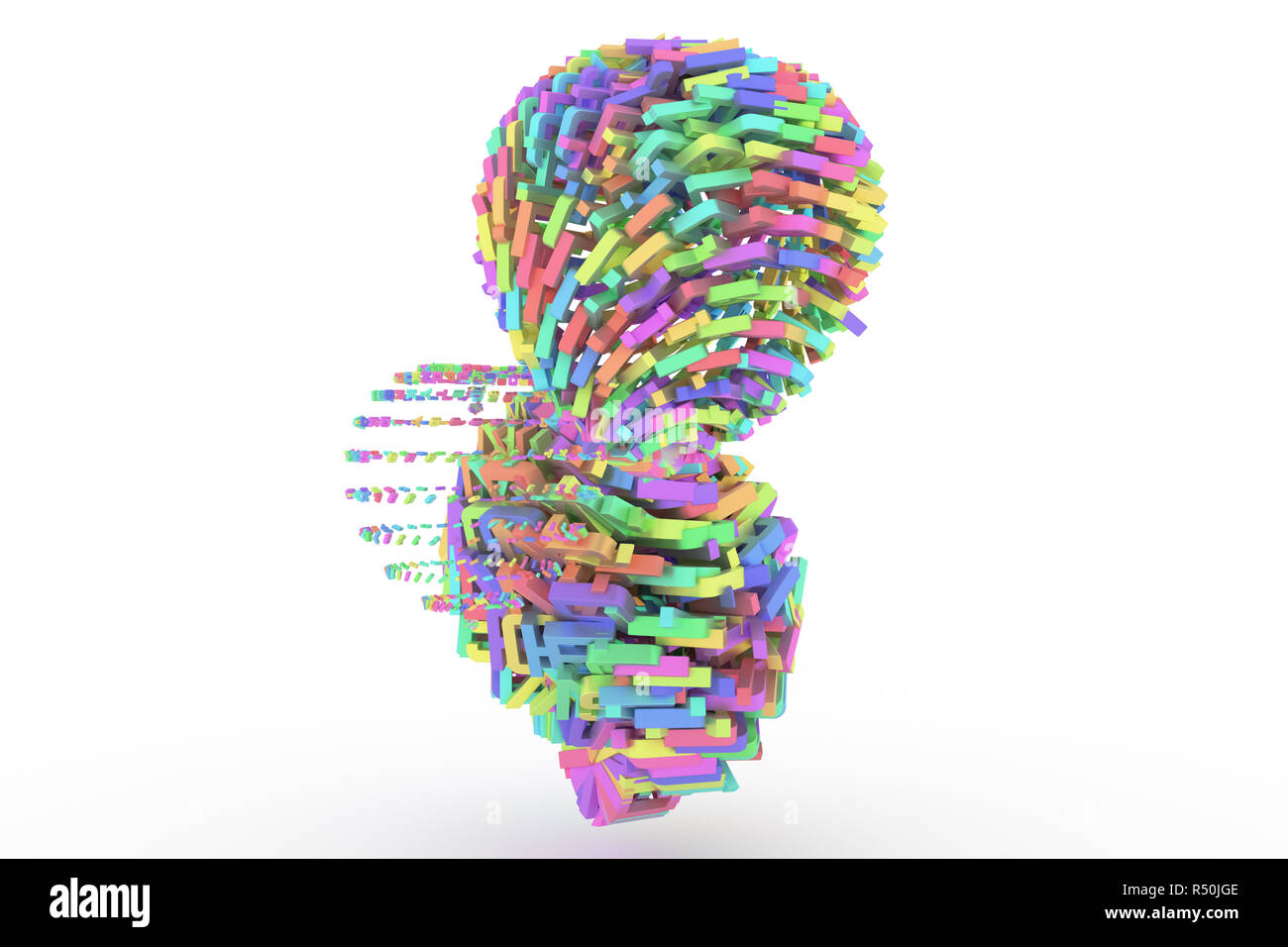 Sphere or planet, made up from alphabetic character, CGI typography ...