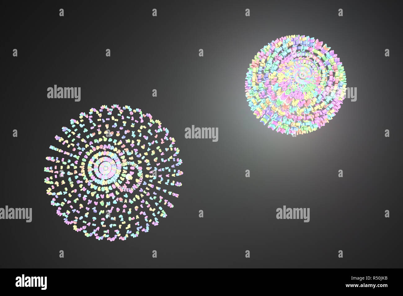 CGI typography, sphere or planet, made up from currency character ...