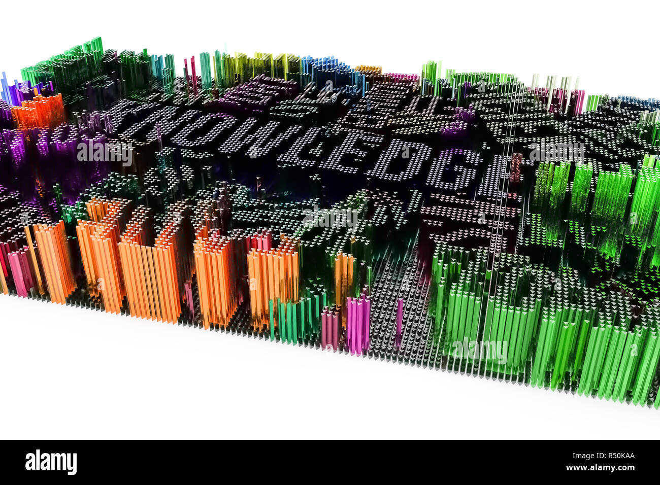 Keyword of Knowledge. Geometric structure block, illustrations of shape ...