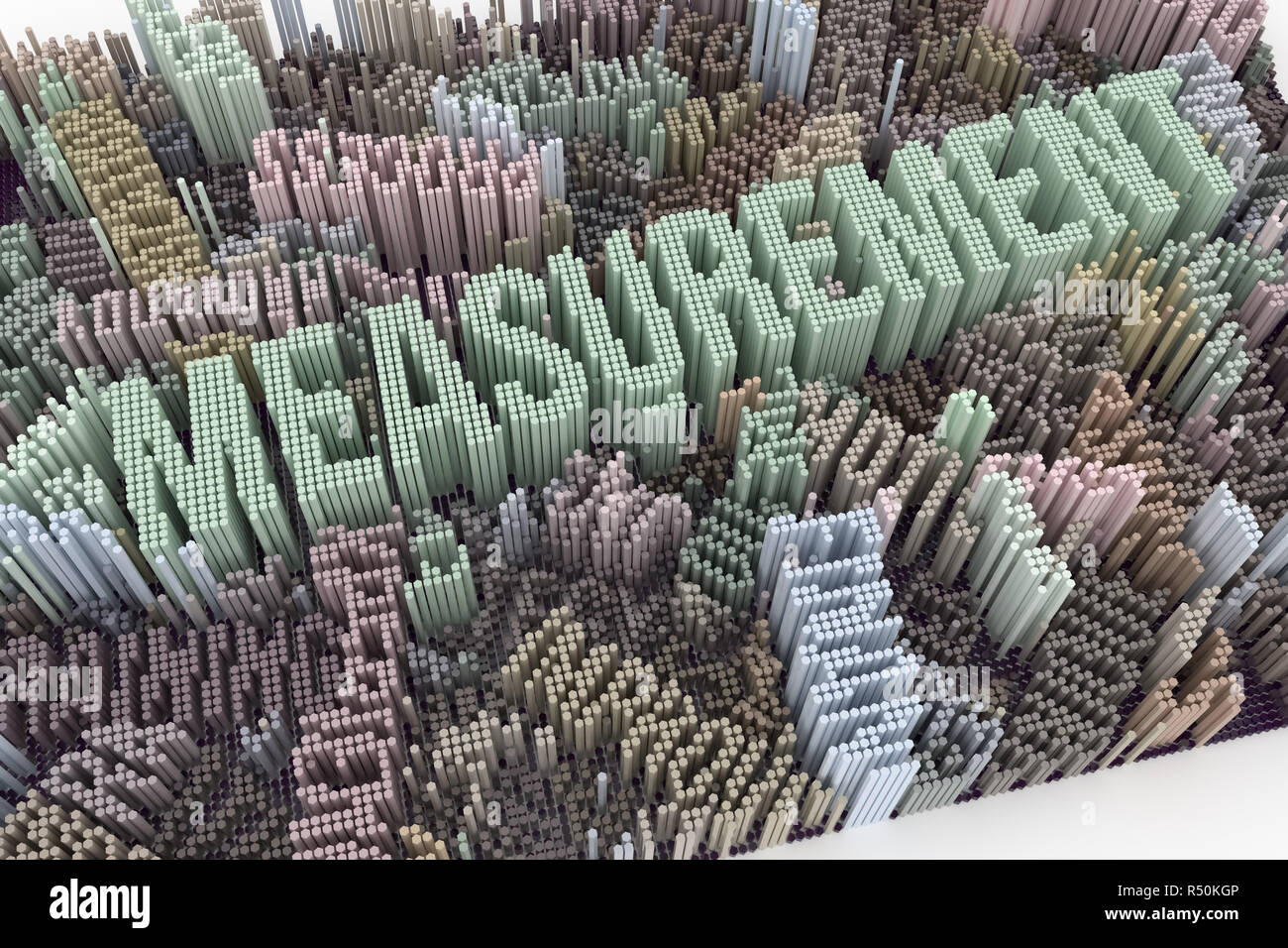 Keyword of Measurement. Colorful 3D rendering. Geometric structure ...