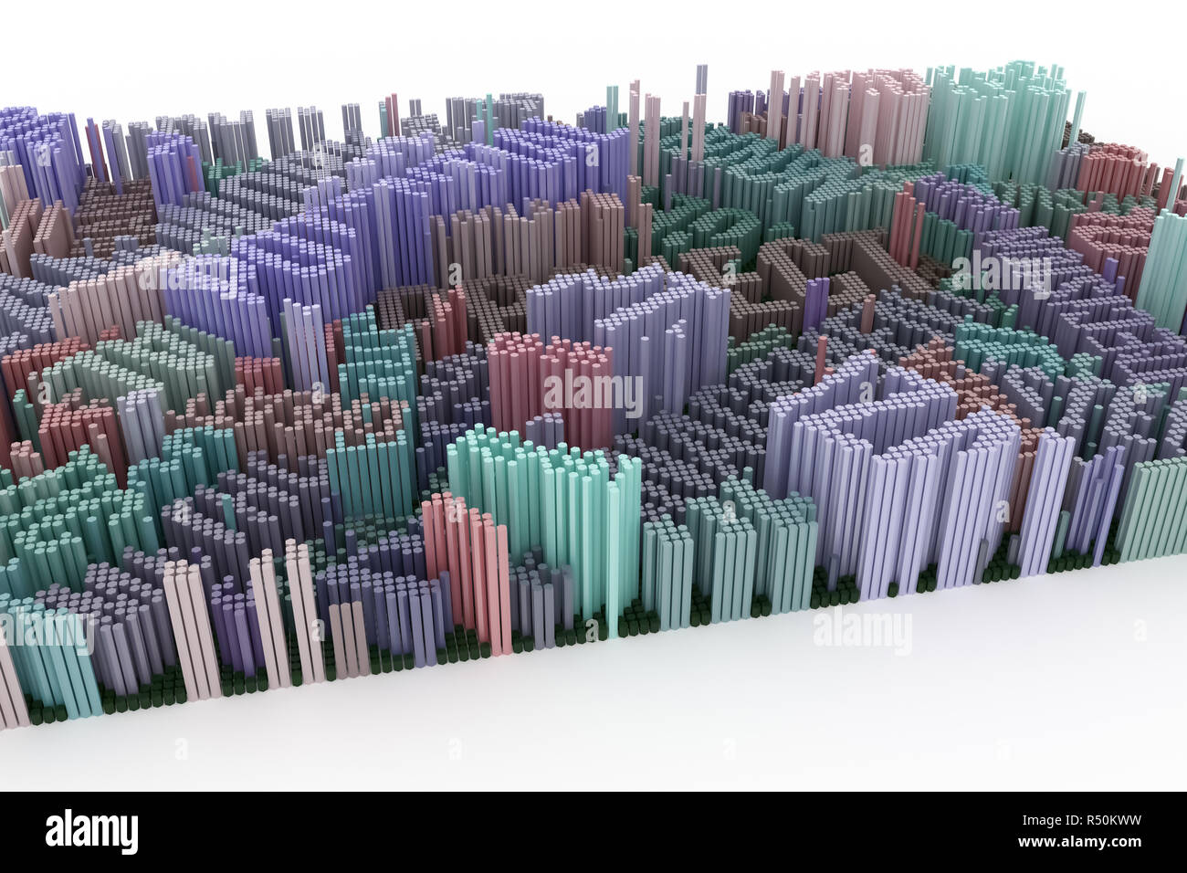 Colorful 3d Rendering Background Abstract Geometric Structure Block Shape Composition For