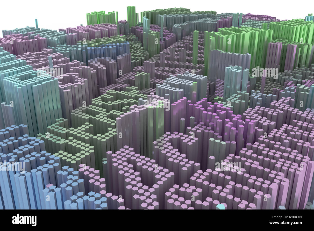 Keyword of Statistics. Colorful 3D rendering. Shape composition ...