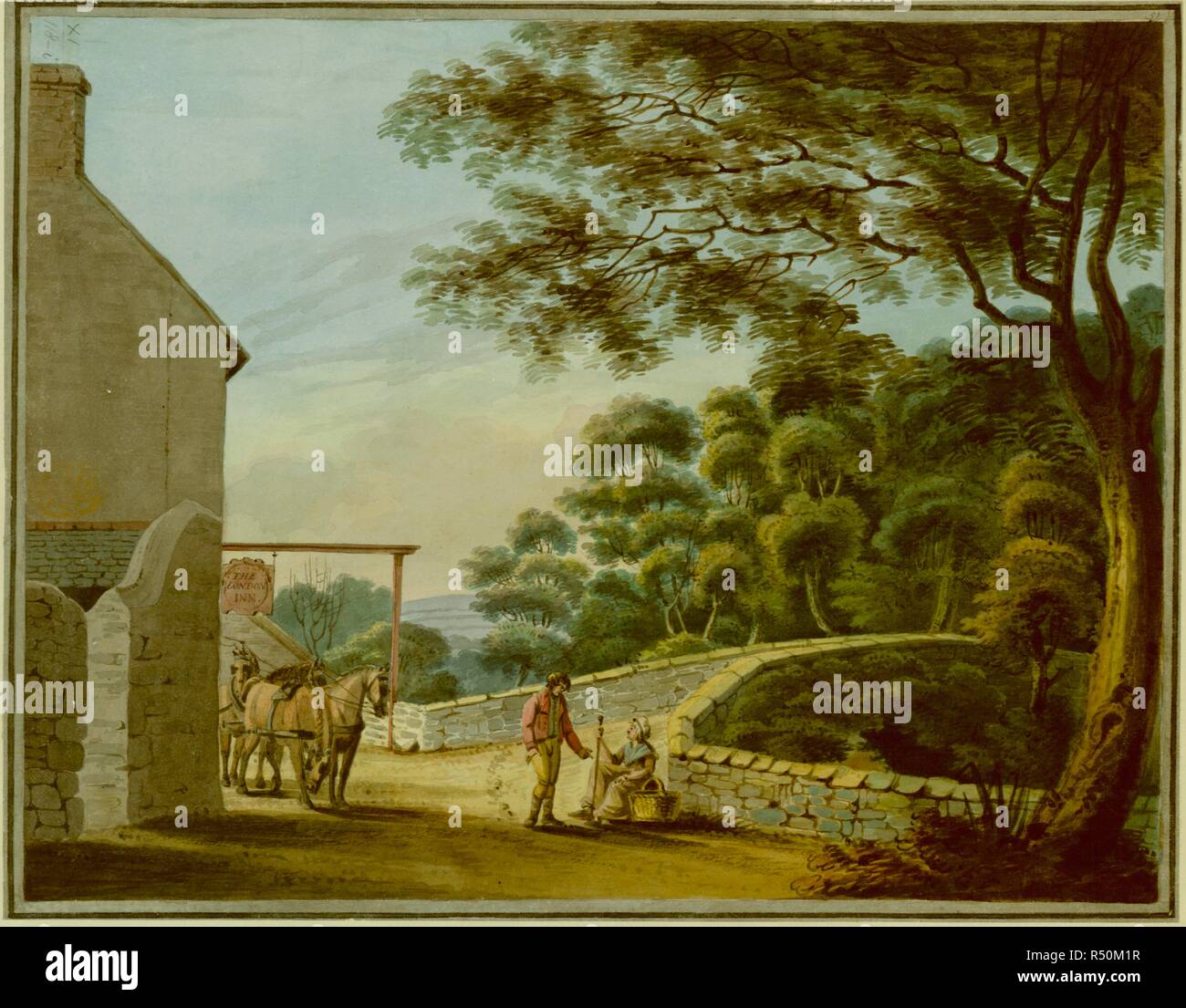Horses and figures by the London Inn on the left-hand side; Ivy Bridge ...
