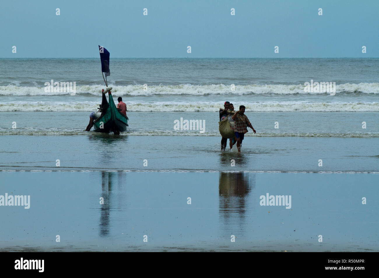 Inani sea beach in Ukhia Thana. It is about 32 kilometers south of the ...