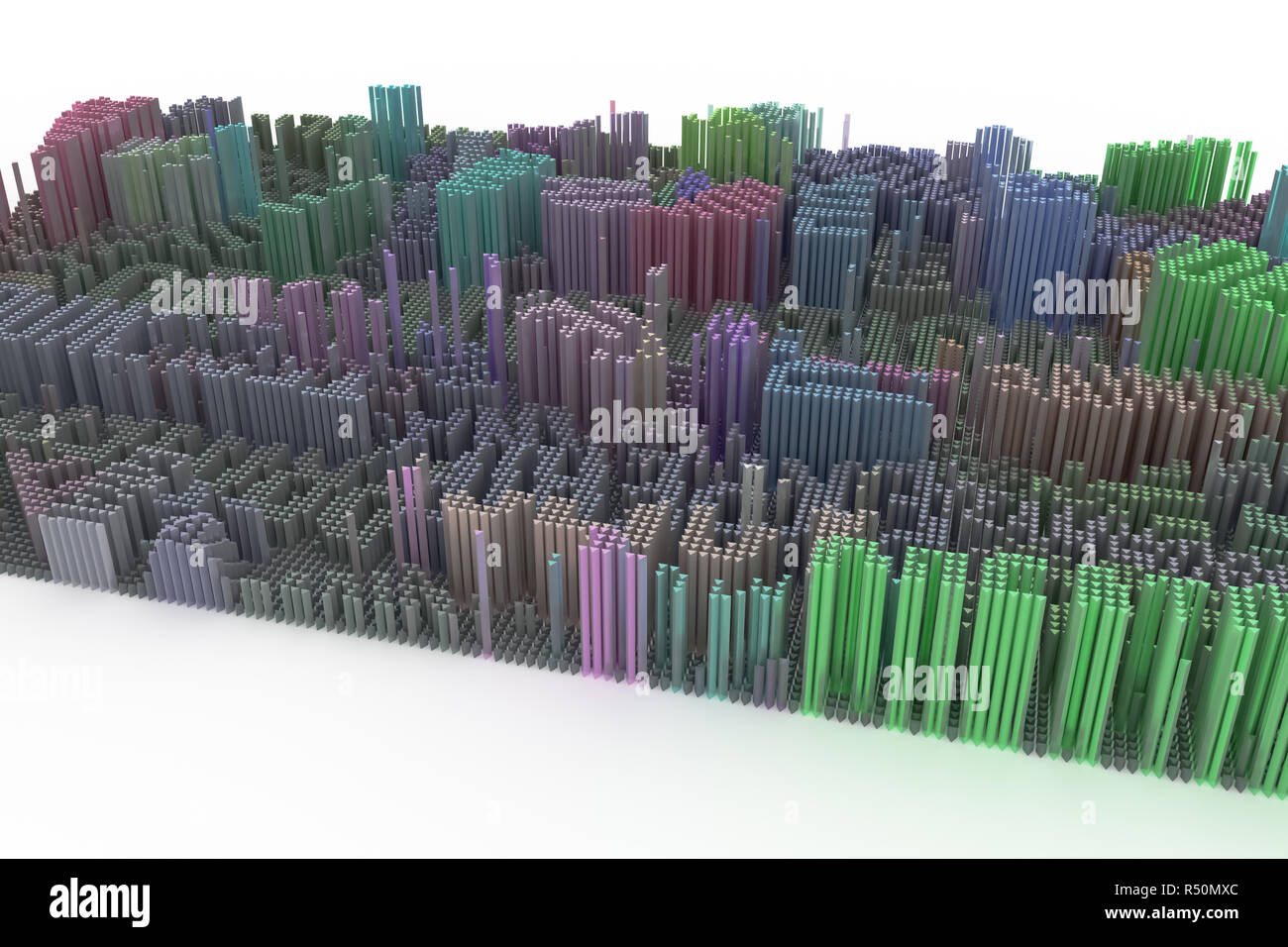 Colorful 3D rendering. Shape composition, block, geometric structure ...